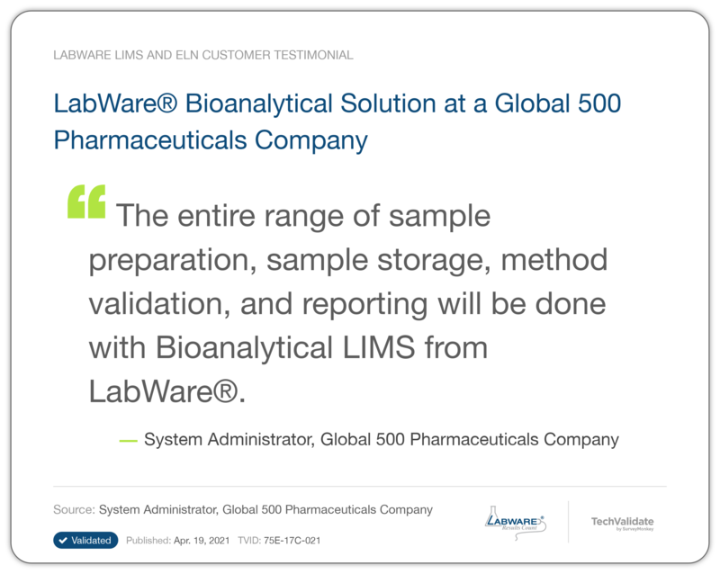 LIMS & ELN for Bioanalysis in One Comprehensive Enterprise Platform