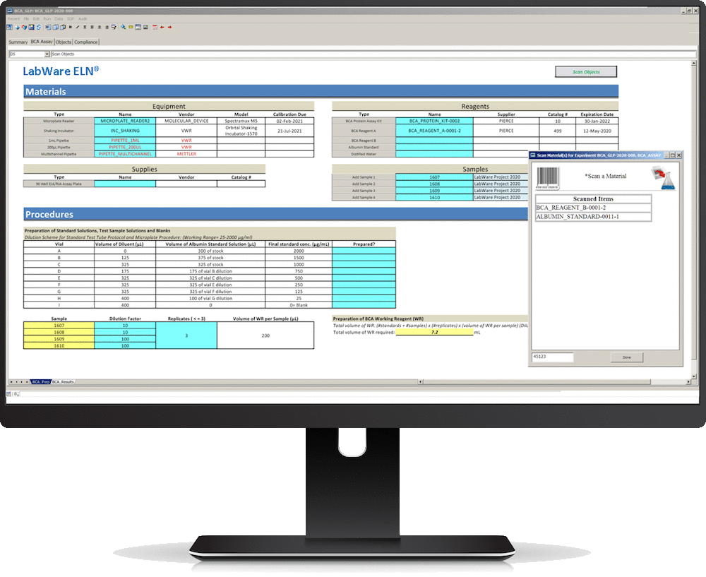 Electronic Laboratory Notebook Integrated with LabWare LIMS